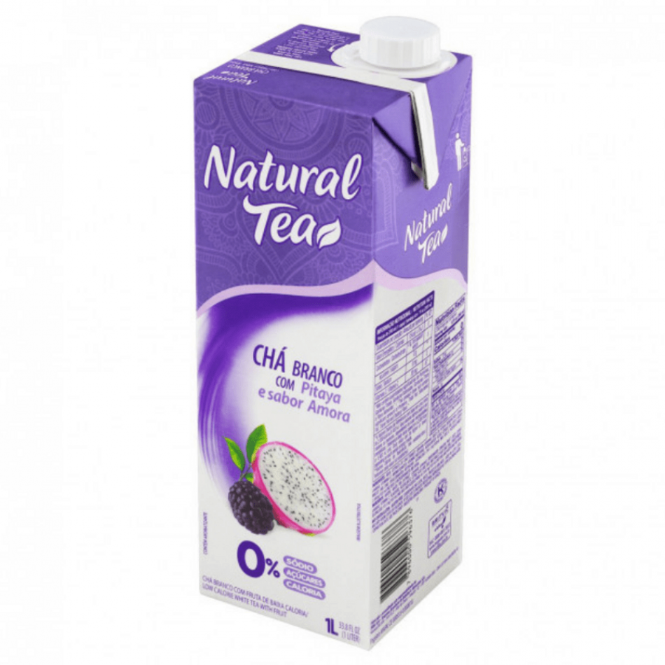 Chá Natural Tea Branco c/ Pitaya e Amora 1L - Rika Distribuidora